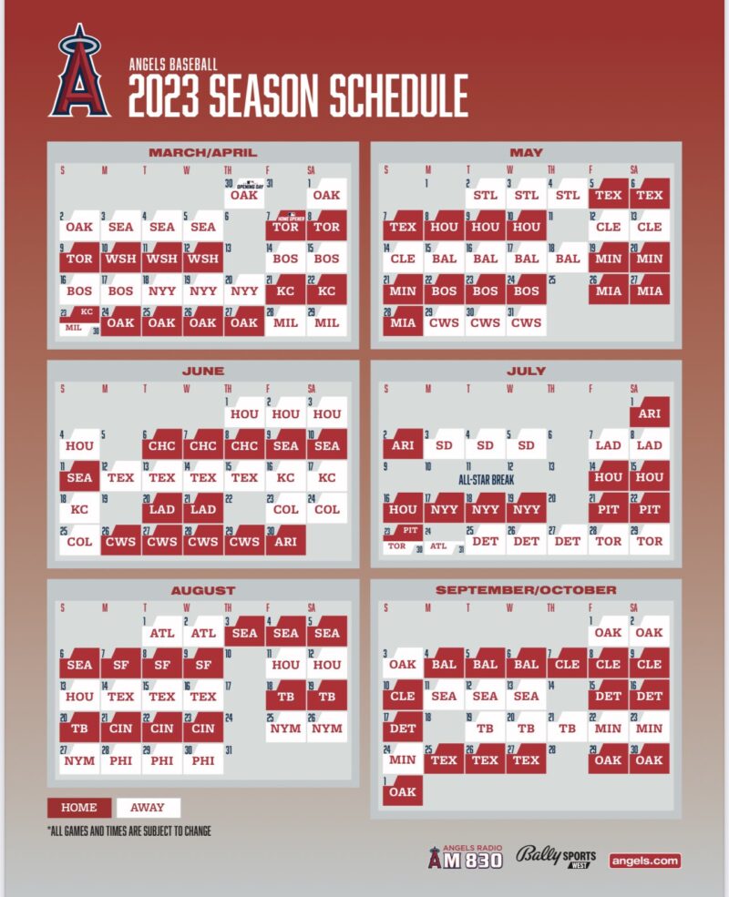 Official 2023 Los Angeles Angels Schedule & Results - Angels Nation Official 2023 Los Angeles Angels Schedule & Results - Angels Nation